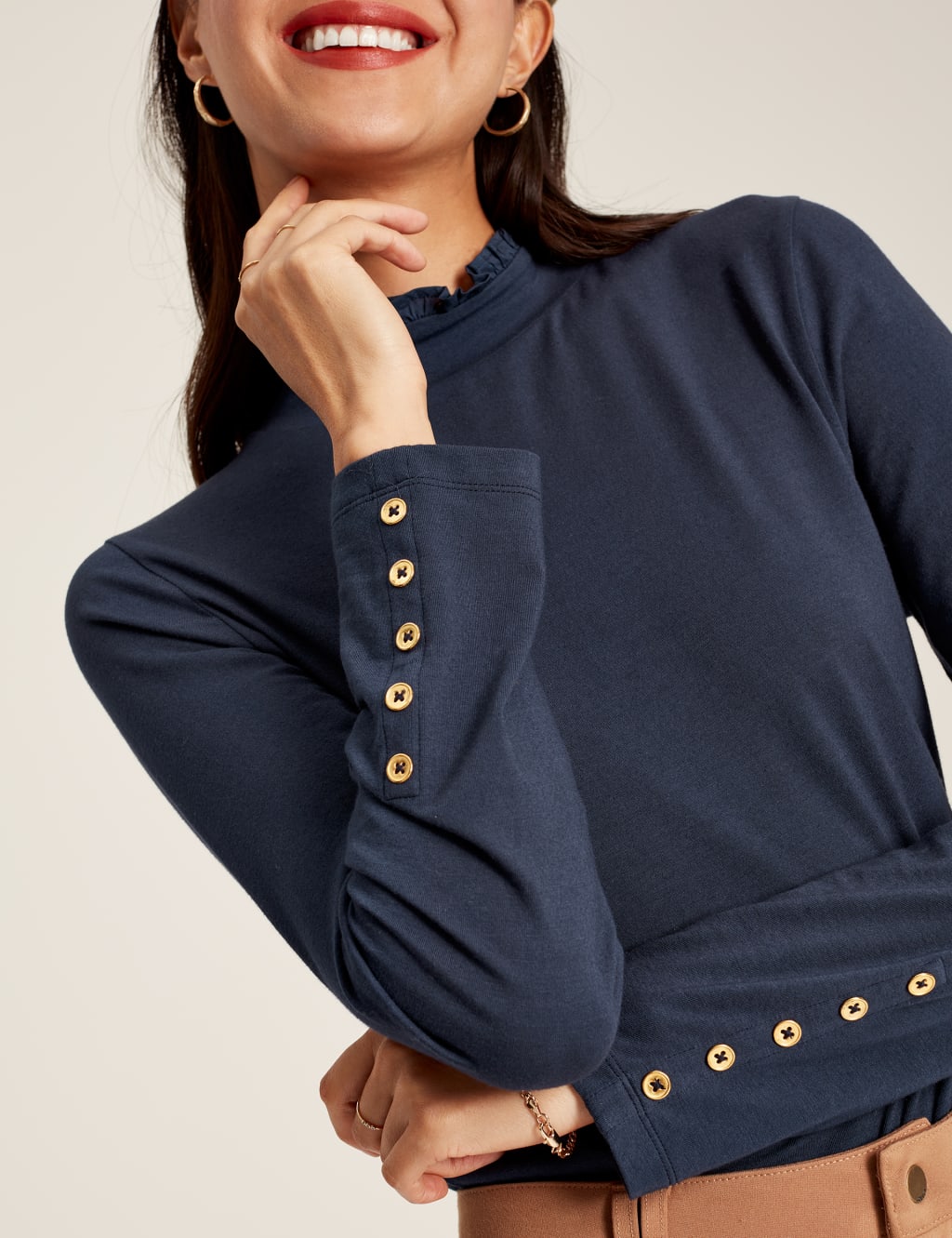 Jersey High Neck Top | Joules | M&S