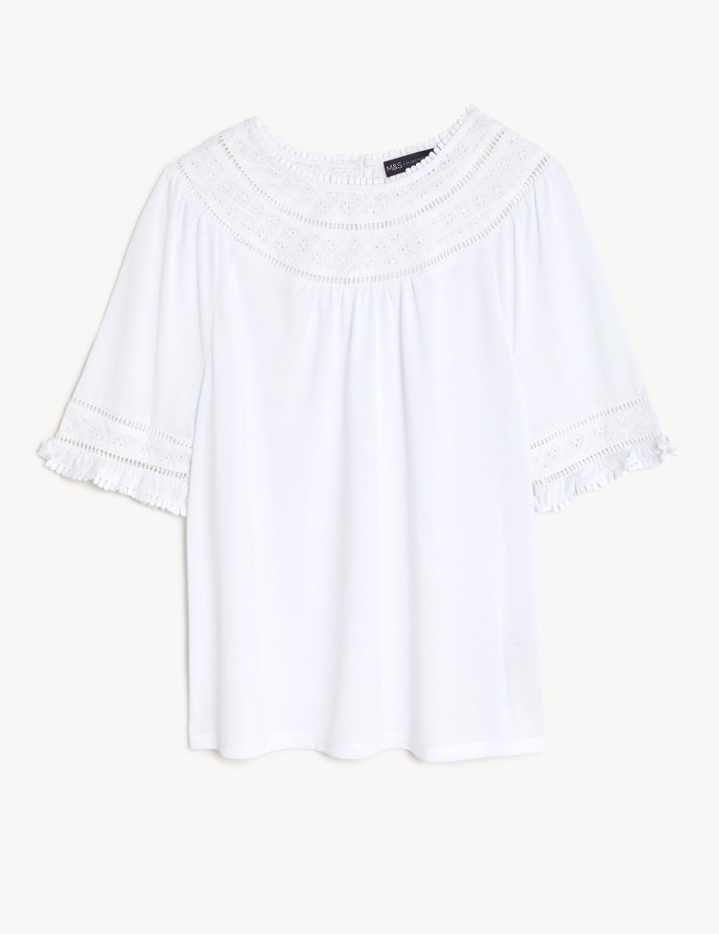 Jersey Lace Insert Top | M&S Collection | M&S