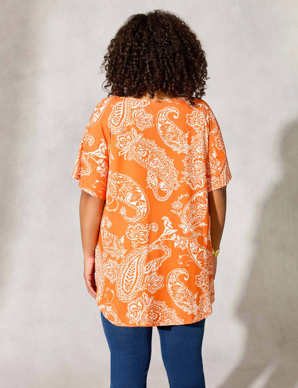 Jersey Printed Angel Sleeve Top | Live Unlimited London | M&S