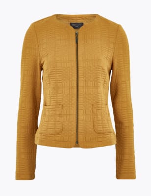 Jersey Slim Textured Jacket | M&S Collection | M&S