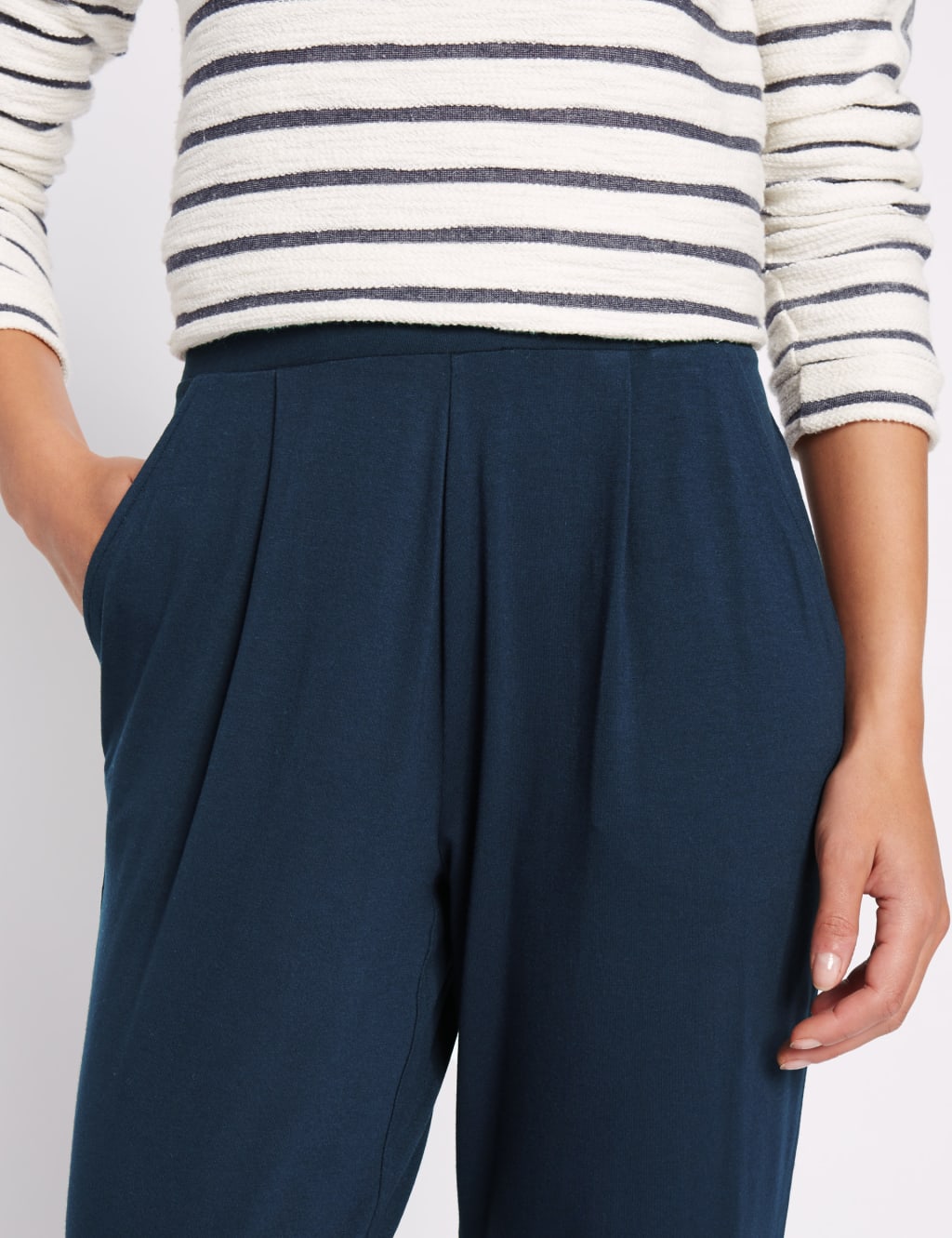 Jersey Tapered Leg Trousers | M&S Collection | M&S