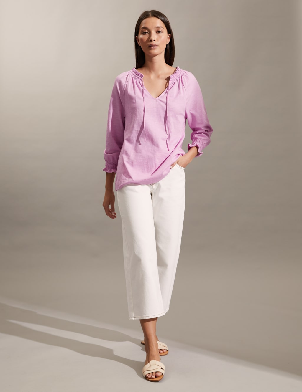 Jersey Tie Neck Top | JAEGER | M&S