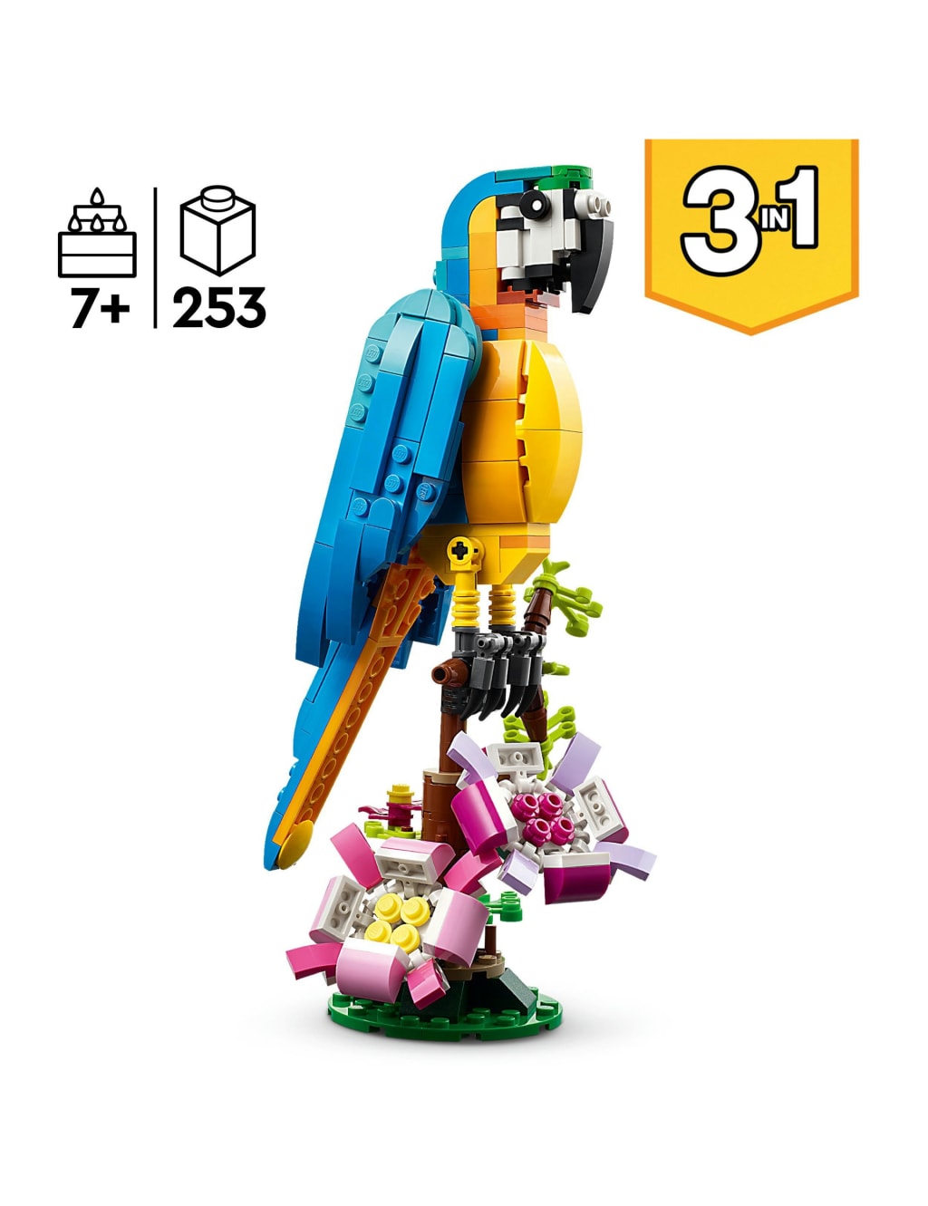 LEGO Creator 3 in 1 Exotic Parrot Toy Set (7+ Yrs) | Lego | M&S