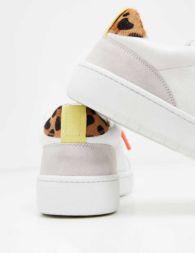 Lace Up Leather Leopard Print Trainers | White Stuff | M&S