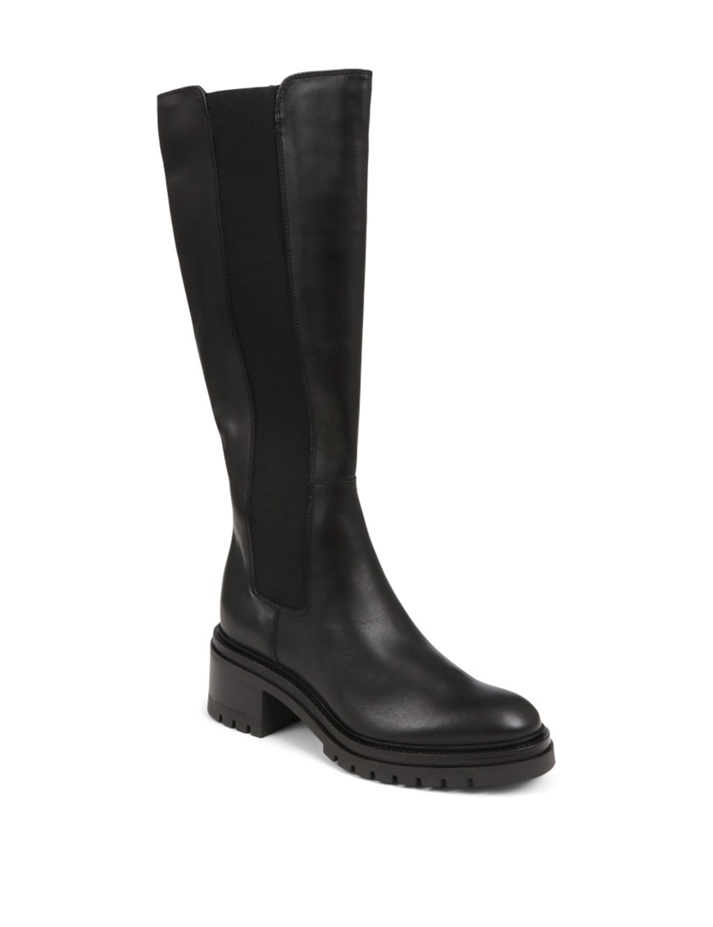 Leather Block Heel Knee High Boots | Jones Bootmaker | M&S