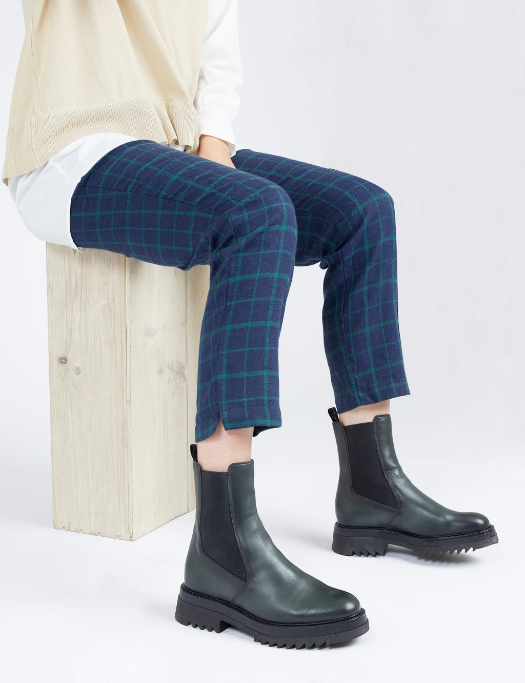 Leather Chelsea Block Heel Ankle Boots | Jones Bootmaker | M&S