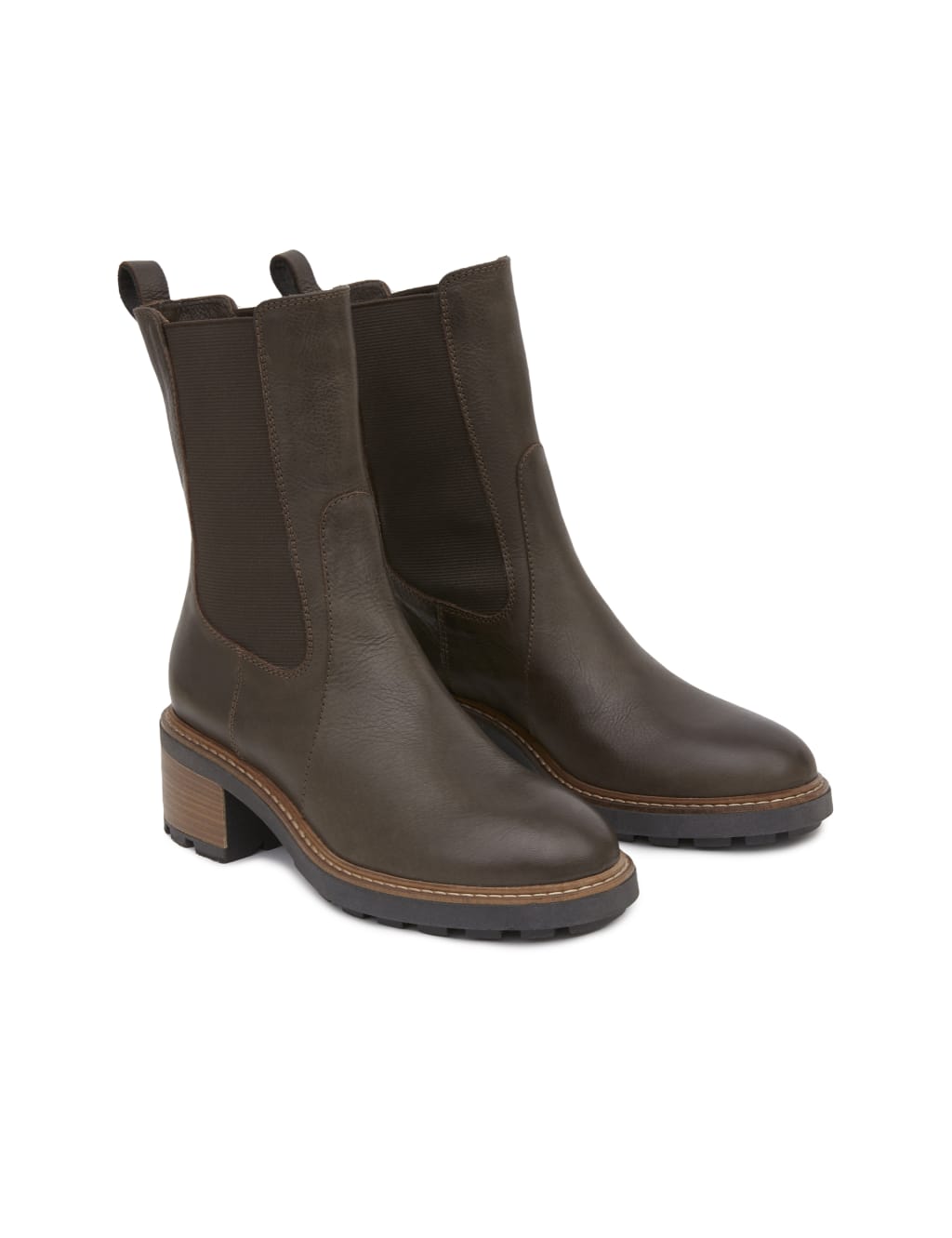 Leather Chelsea Block Heel Boots | Celtic & Co. | M&S