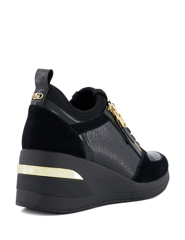 Leather Lace Up Side Detail Wedge Trainers | Dune London | M&S