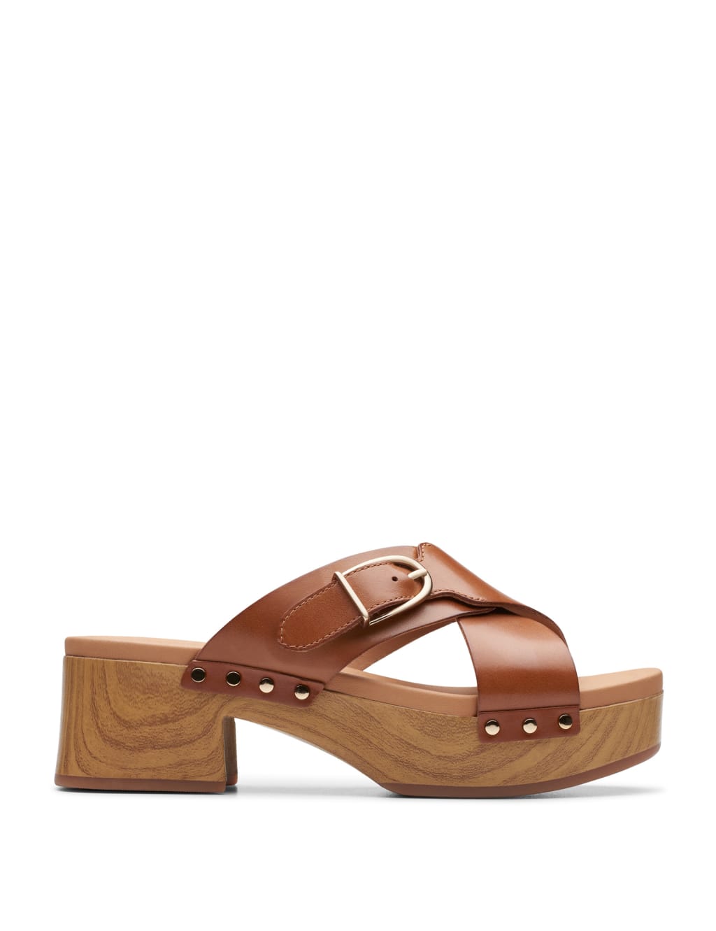 Leather Metallic Platform Clogs | CLARKS | M&S