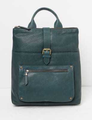 Leather Multi Pocket Buckle Detail Backpack | FatFace | M&S