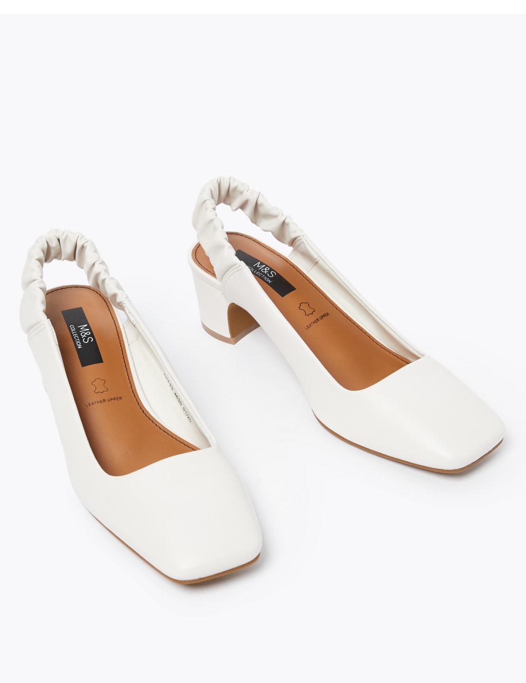 Leather Ruched Strap Slingback Shoes | M&S Collection | M&S