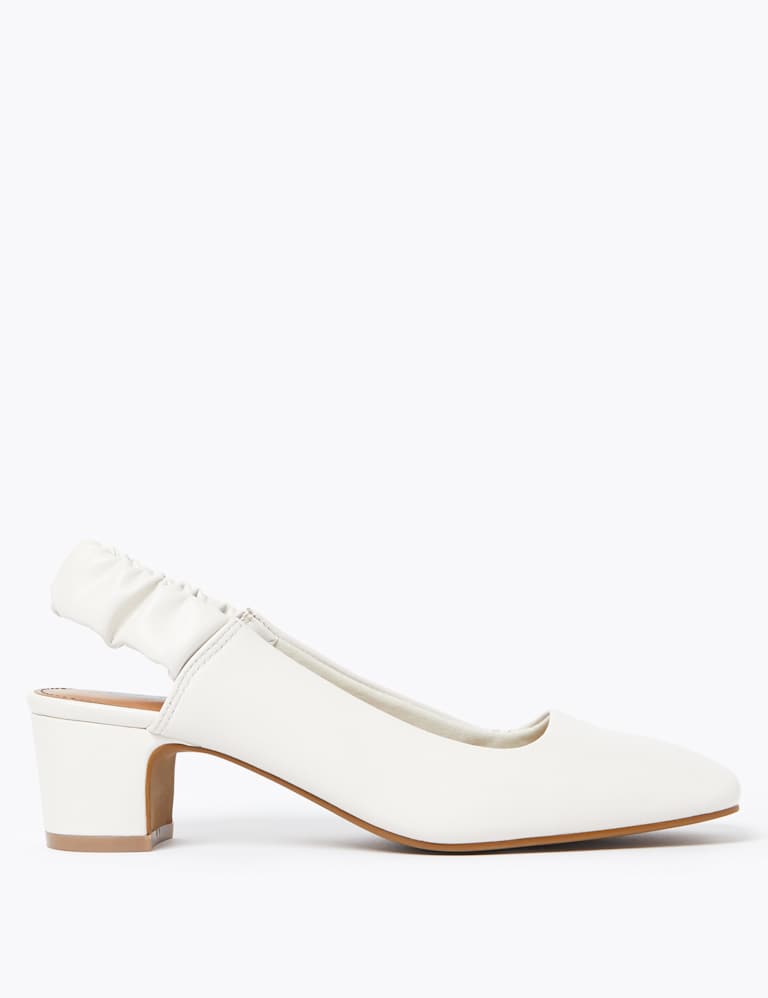 Leather Ruched Strap Slingback Shoes | M&S Collection | M&S