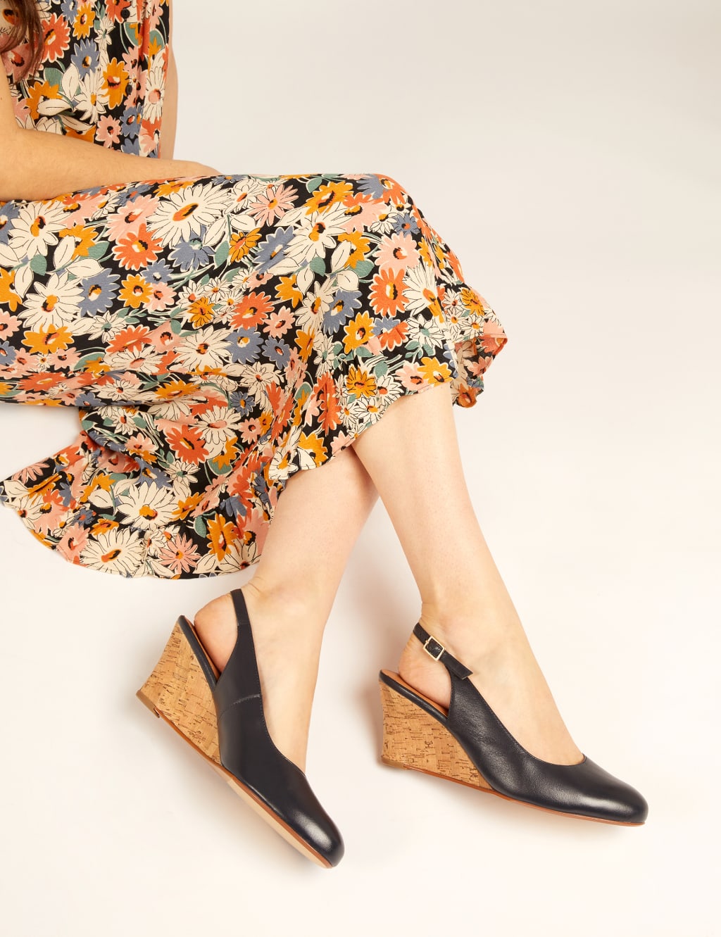 Leather Wedge Slingback Shoes | Jones Bootmaker | M&S