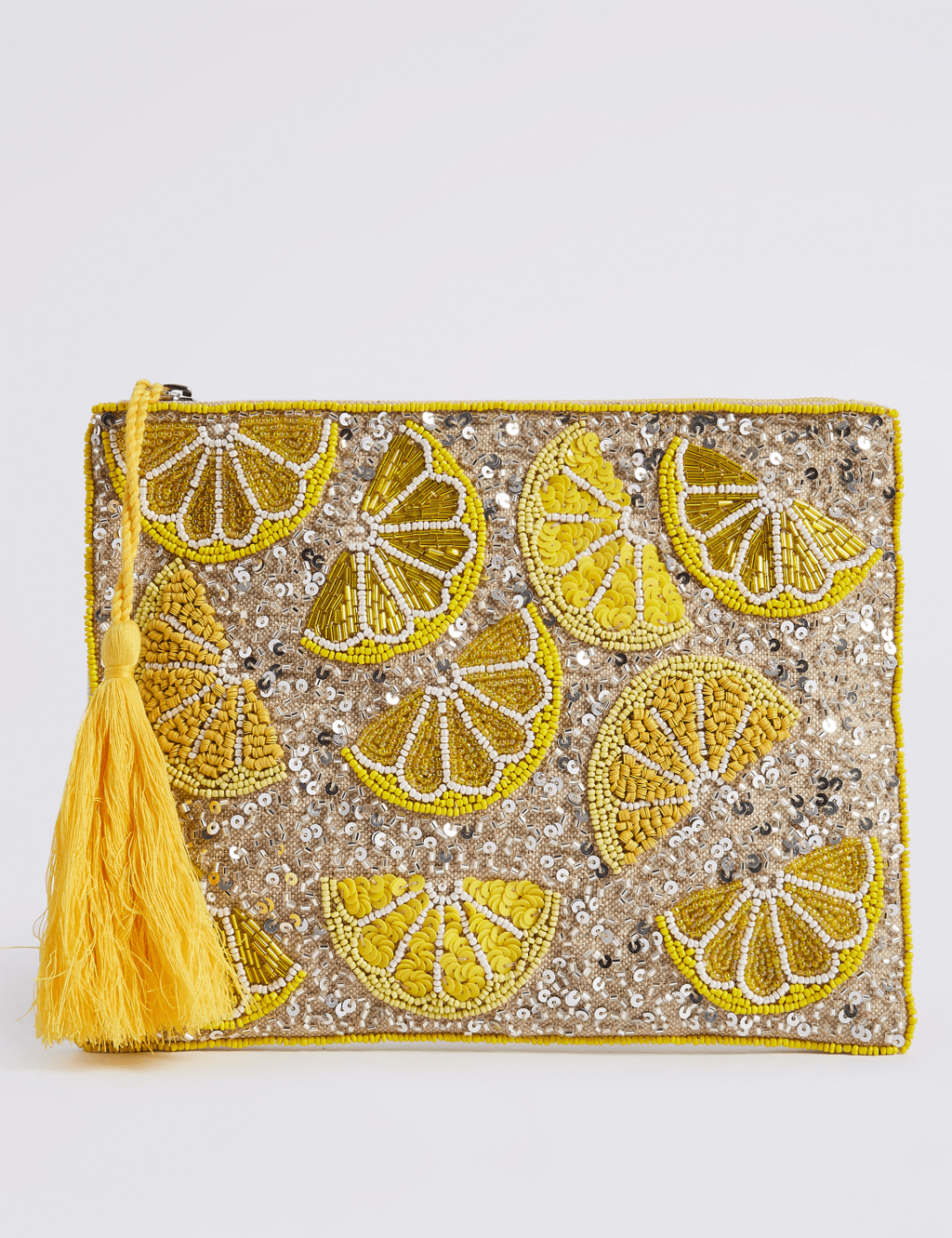 Lemon Embellished Clutch Bag | M&S Collection | M&S