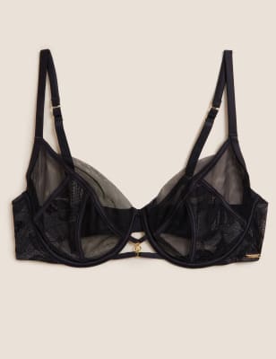 Lexington Lace & Mesh Wired Full Cup Bra A-E | Autograph | M&S