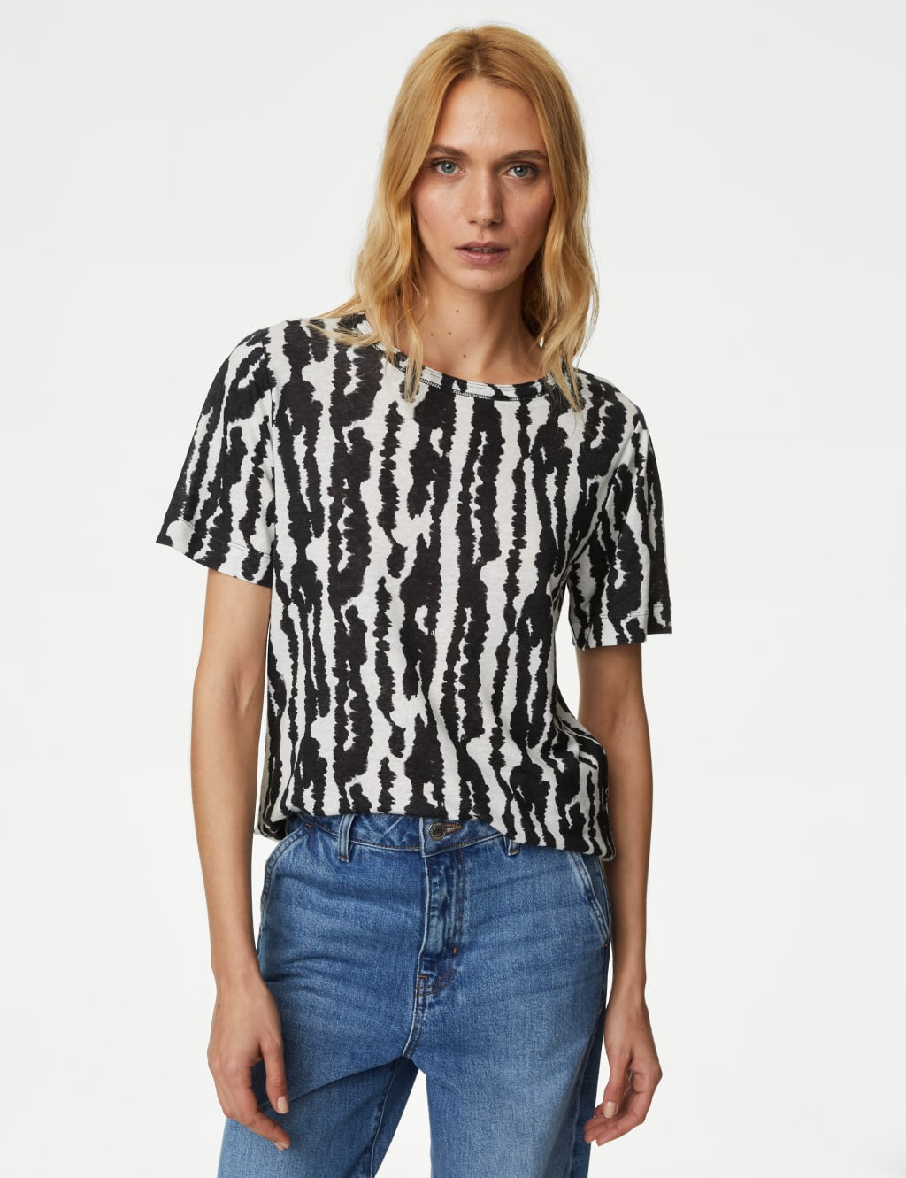 Linen Blend Printed Top | M&S Collection | M&S
