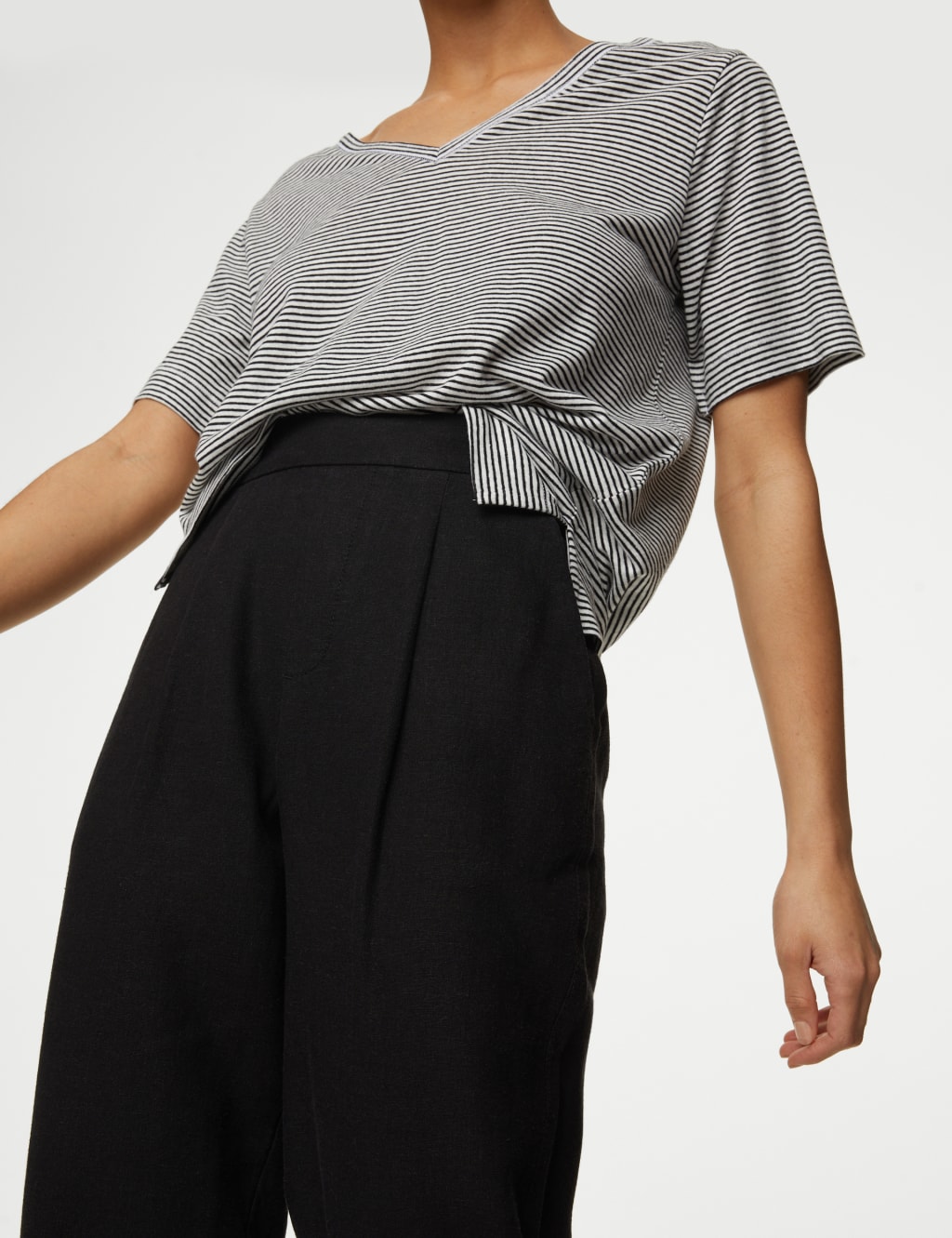 Linen Rich Tapered Trousers | M&S Collection | M&S