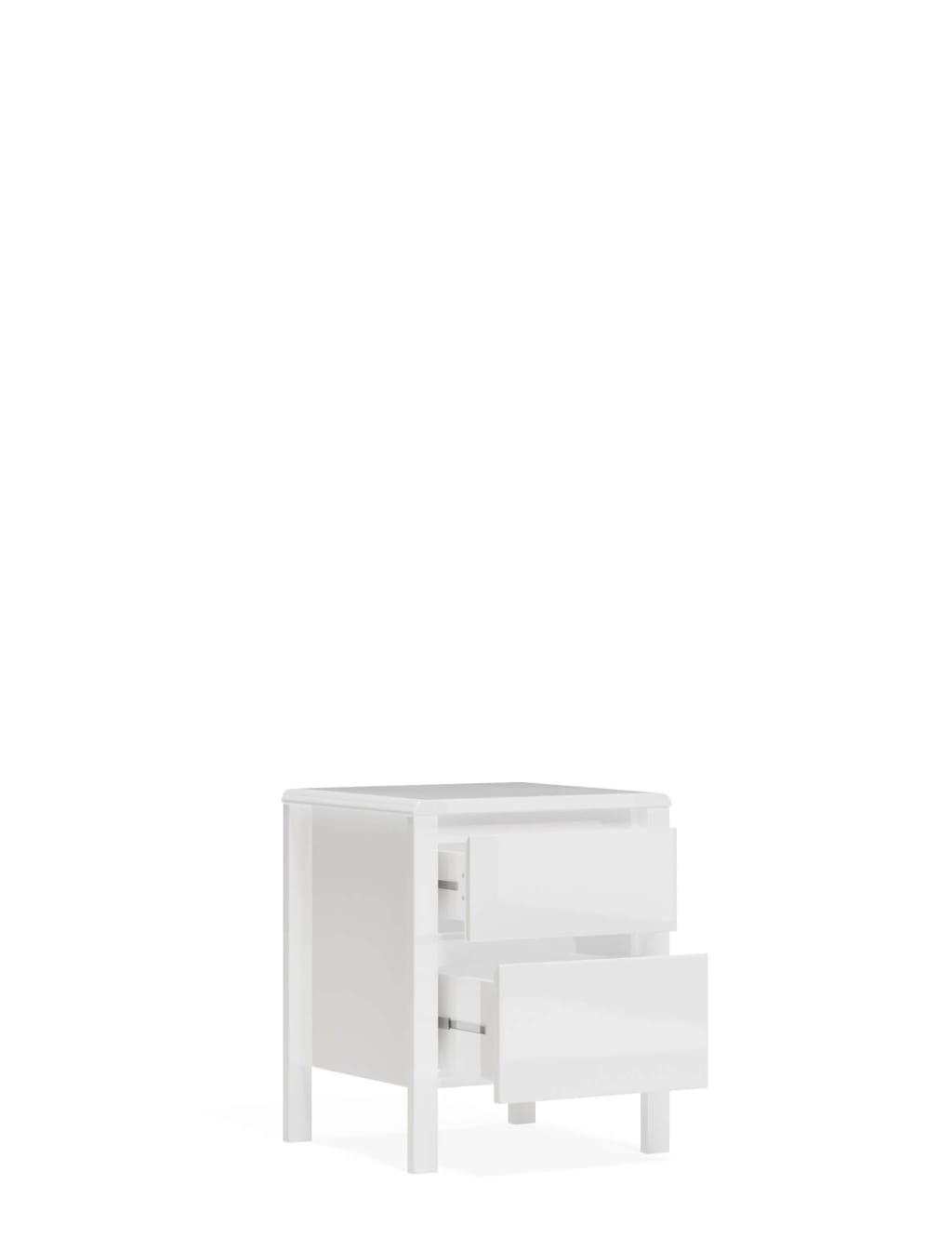 Loxton Gloss 2 Drawer Bedside Table | M&S