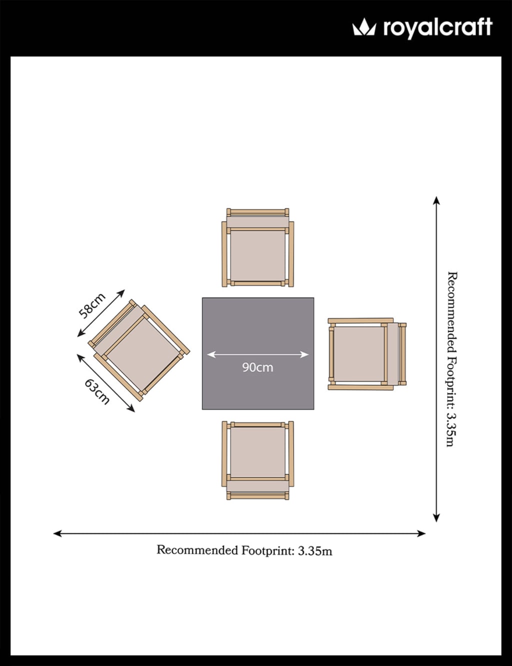 Luna 4 Seater Garden Table & Chairs | Royalcraft | M&S