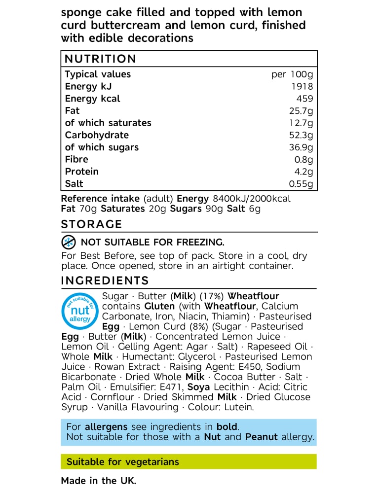 Luscious Lemon Cake - Serves 16 | M&S