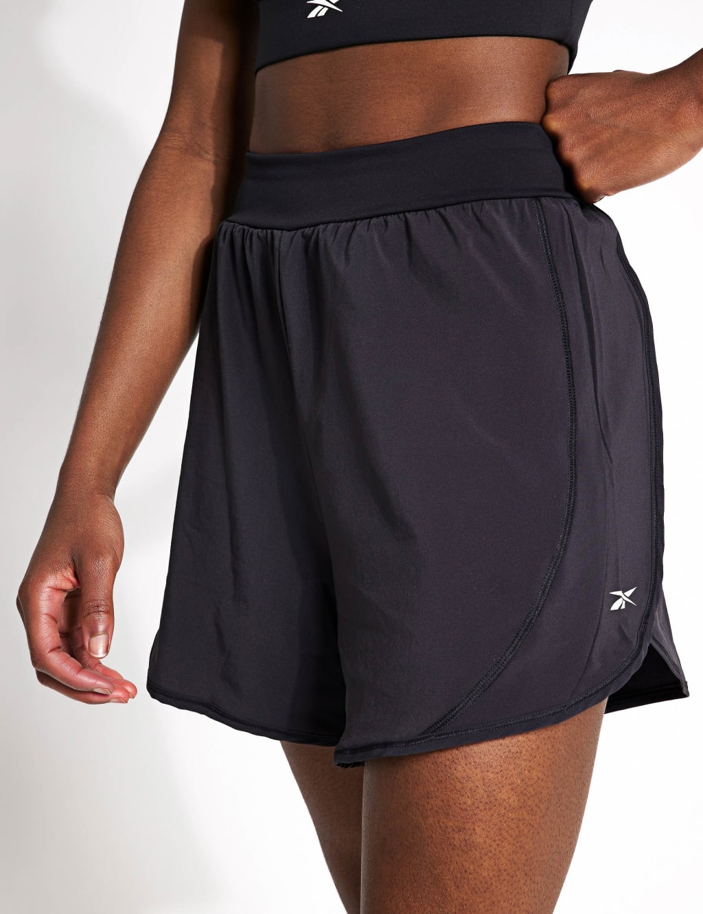 Lux Woven High Waisted Gym Shorts | Reebok | M&S