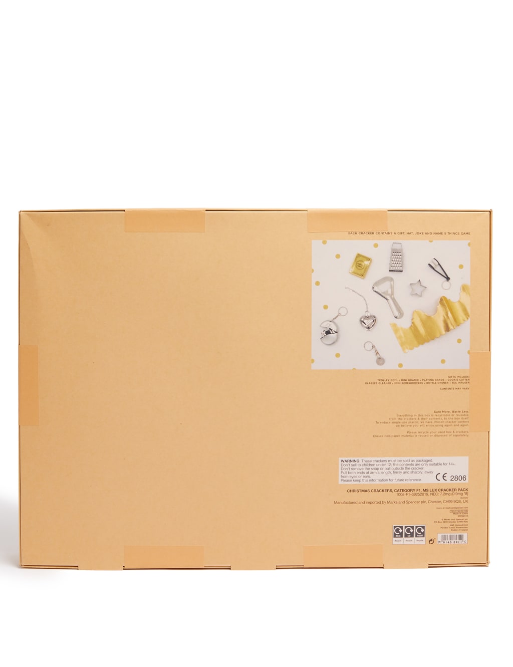 Luxury Acorn Print Christmas Crackers - Pack of 8 in 1 Design | M&S