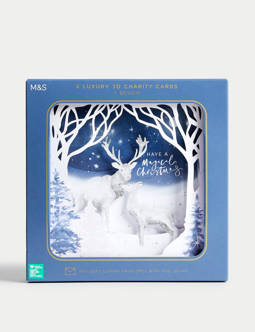 Luxury Charity Christmas Cards - 3D Stag Design | M&S