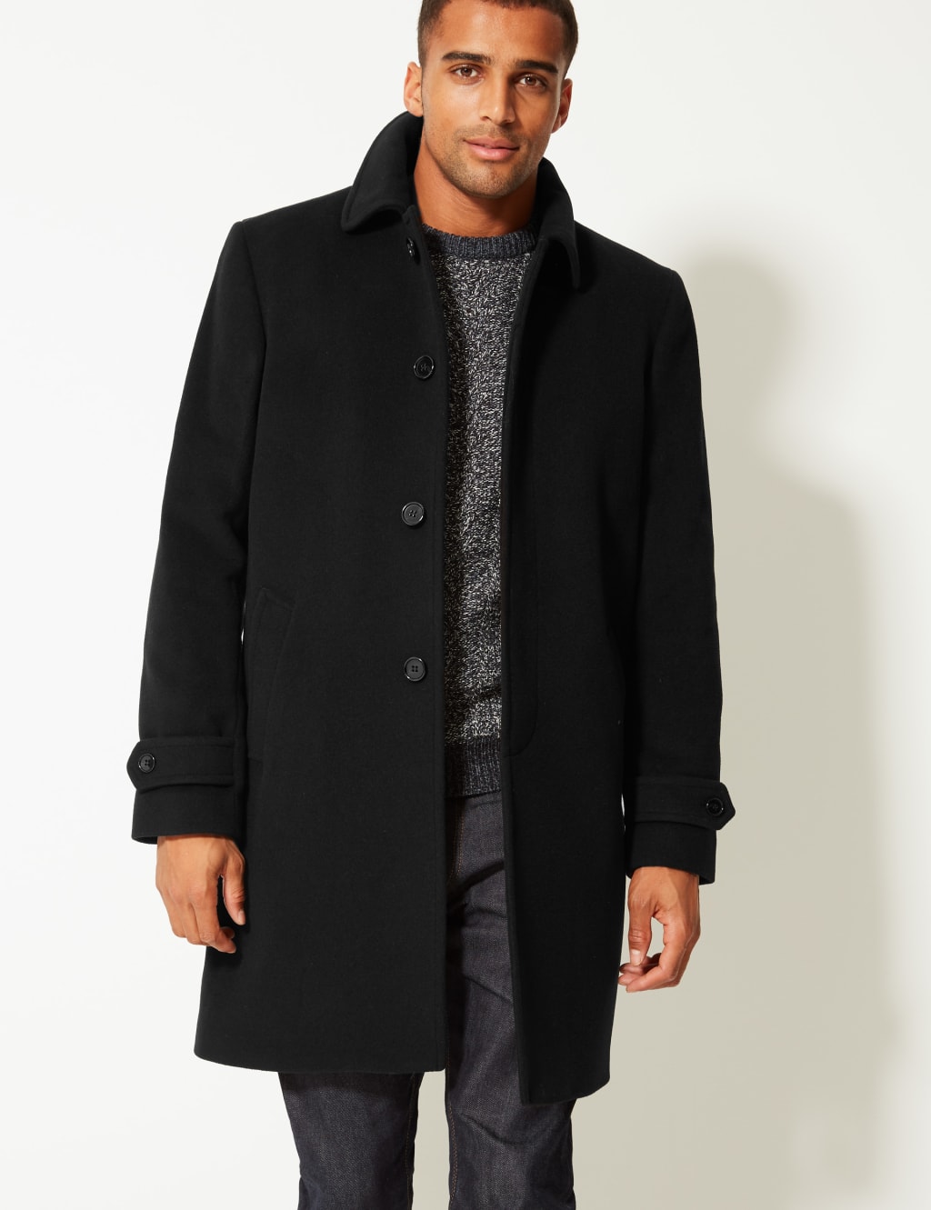 Luxury Italian Wool Overcoat with Cashmere | M&S Collection Luxury | M&S