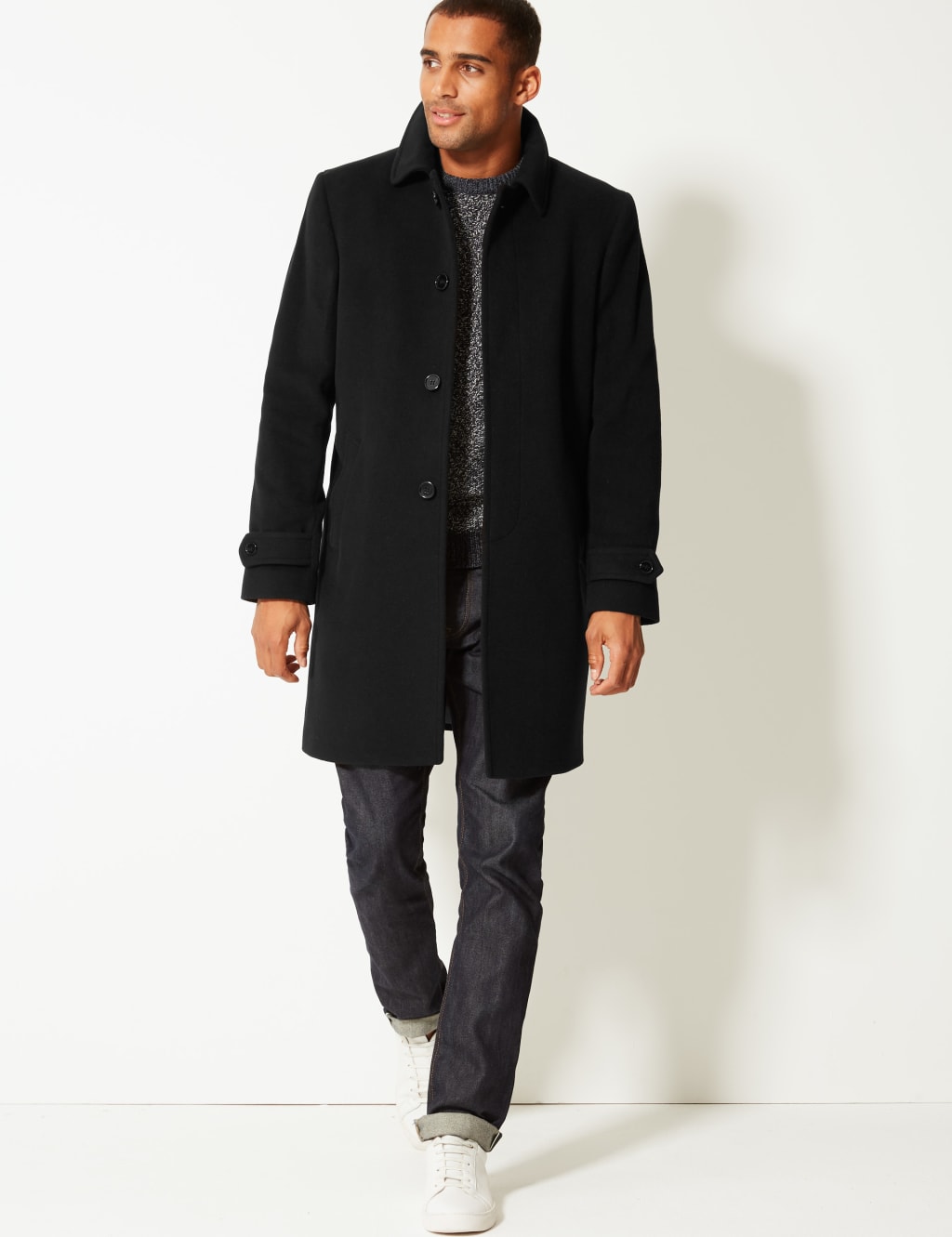 Luxury Italian Wool Overcoat with Cashmere | M&S Collection Luxury | M&S
