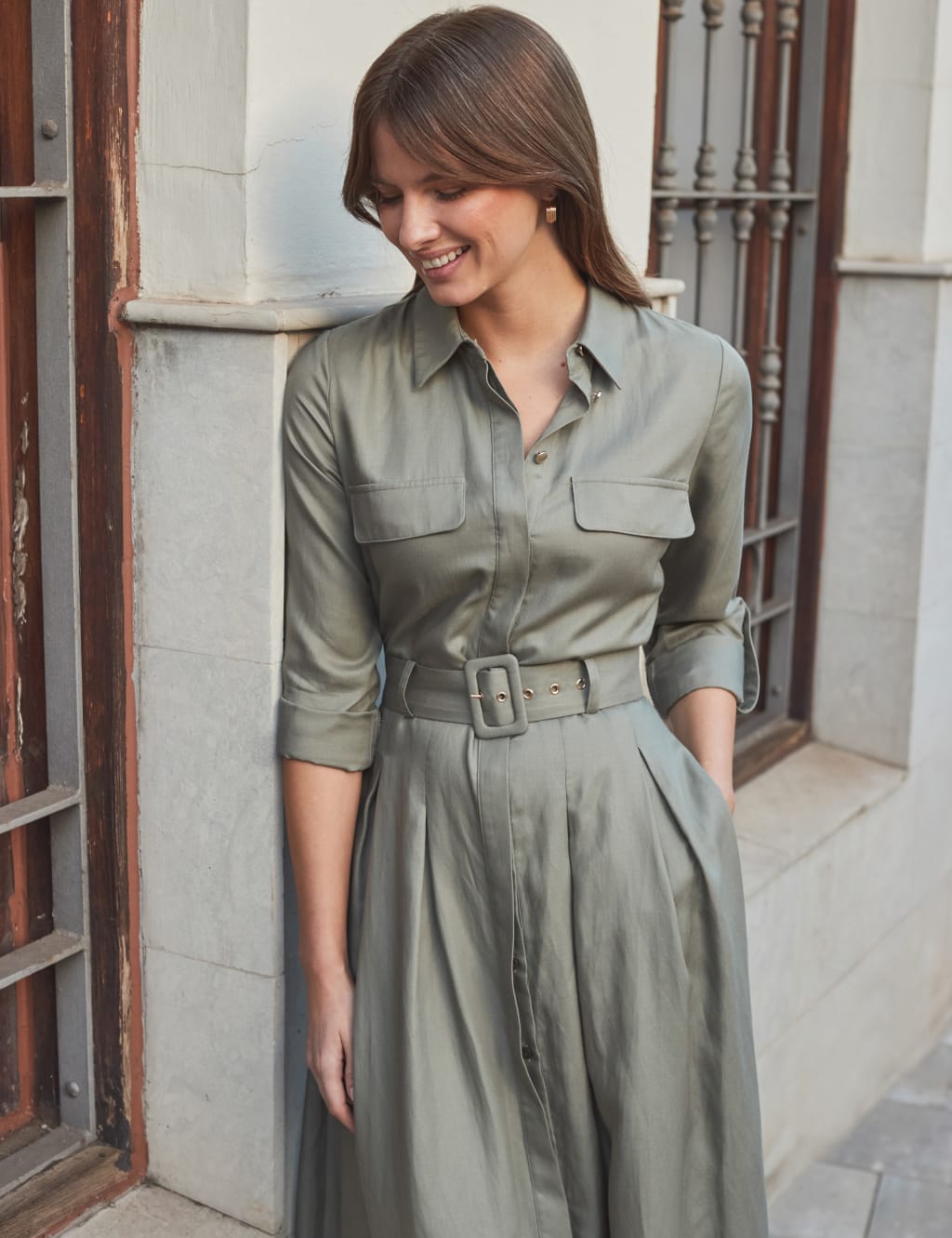 Lyocell™ Rich Utility Midaxi Shirt Dress | SOSANDAR | M&S