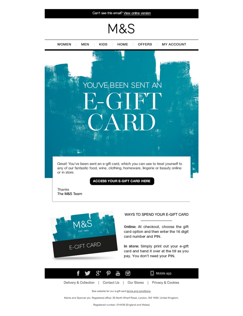 M&S Logo E-Gift Card | M&S