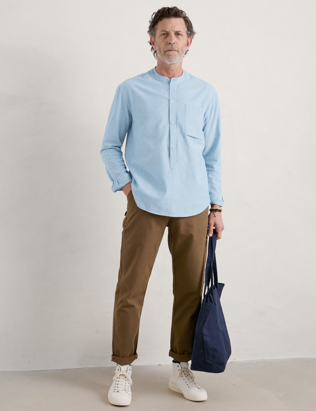 Men’s Grandad-Collar Shirts | M&S