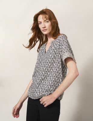 Linen Blend Printed Top | White Stuff | M&S