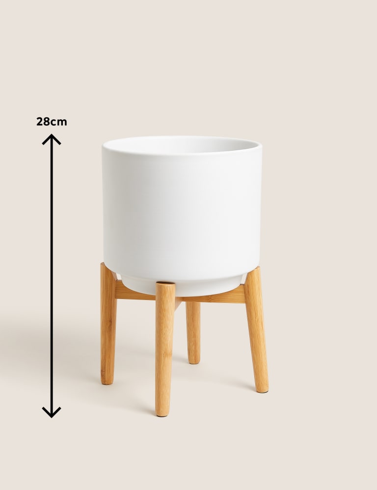 Medium Ceramic Planter with Stand | M&S Collection | M&S