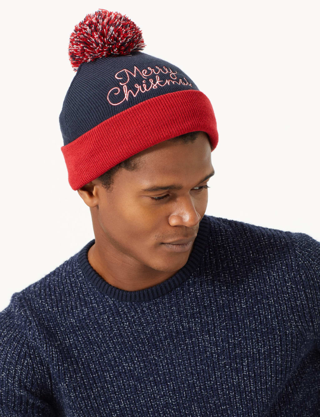 Merry Christmas Slogan Beanie Hat | M&S Collection | M&S