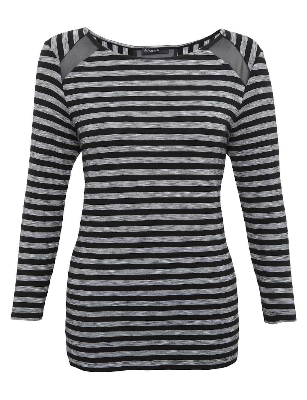 Mesh Insert Striped Top Autograph Mands