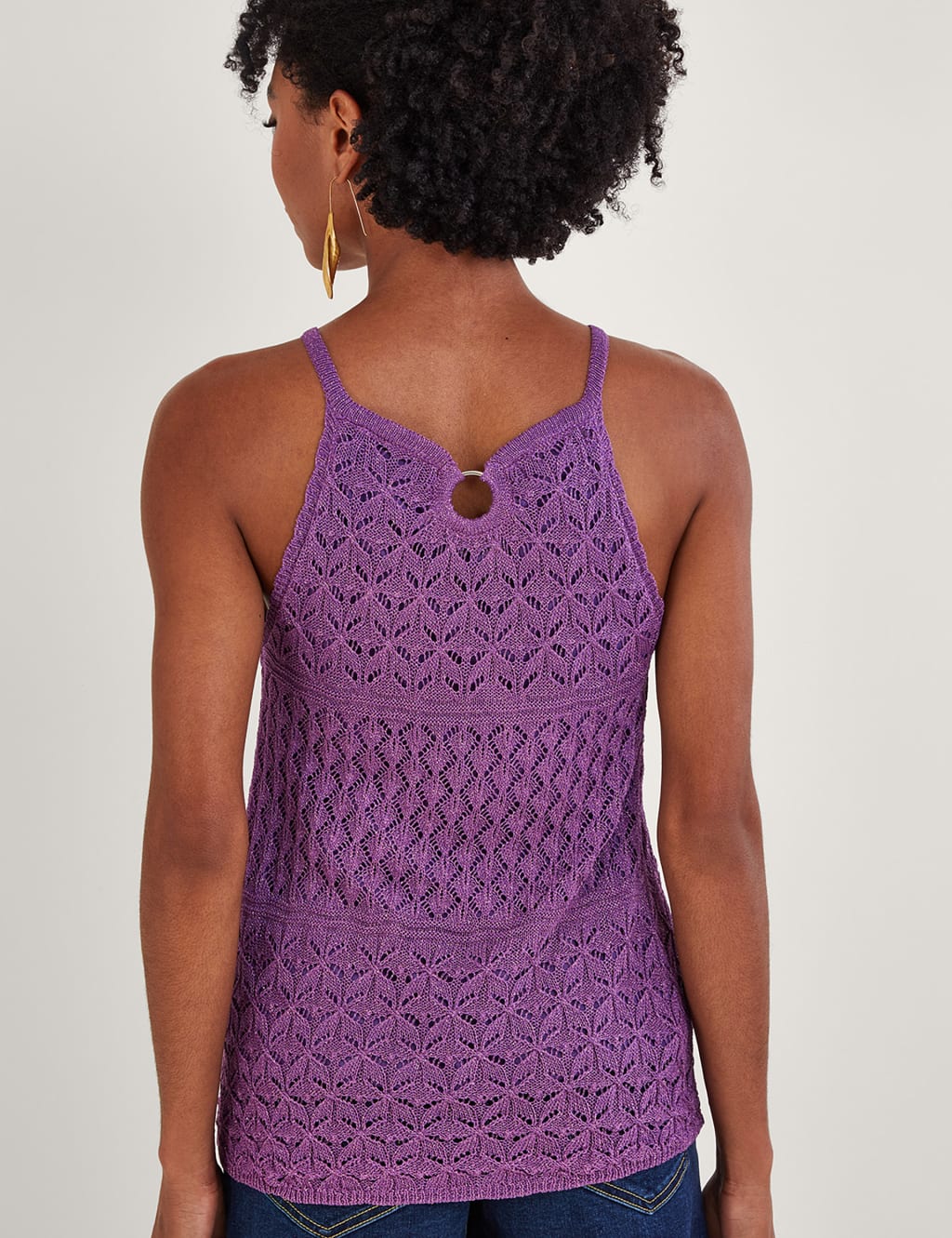 Metallic Pointelle Knitted Top | Monsoon | M&S