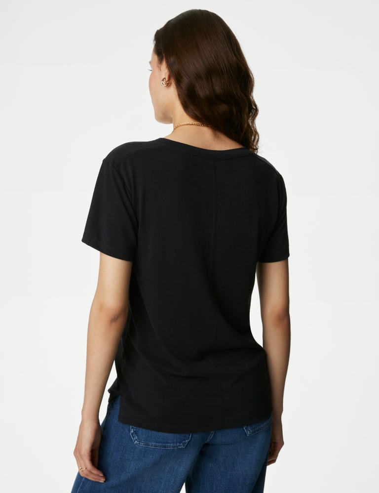 Modal Rich V-Neck T-Shirt | Per Una | M&S