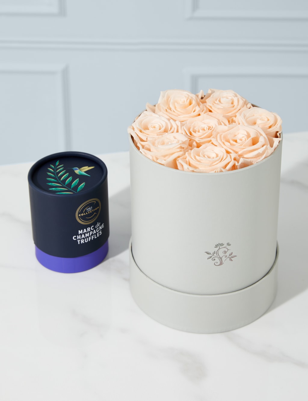 Mother's Day Hat Box With Preserved Rose & Truffles | M&S
