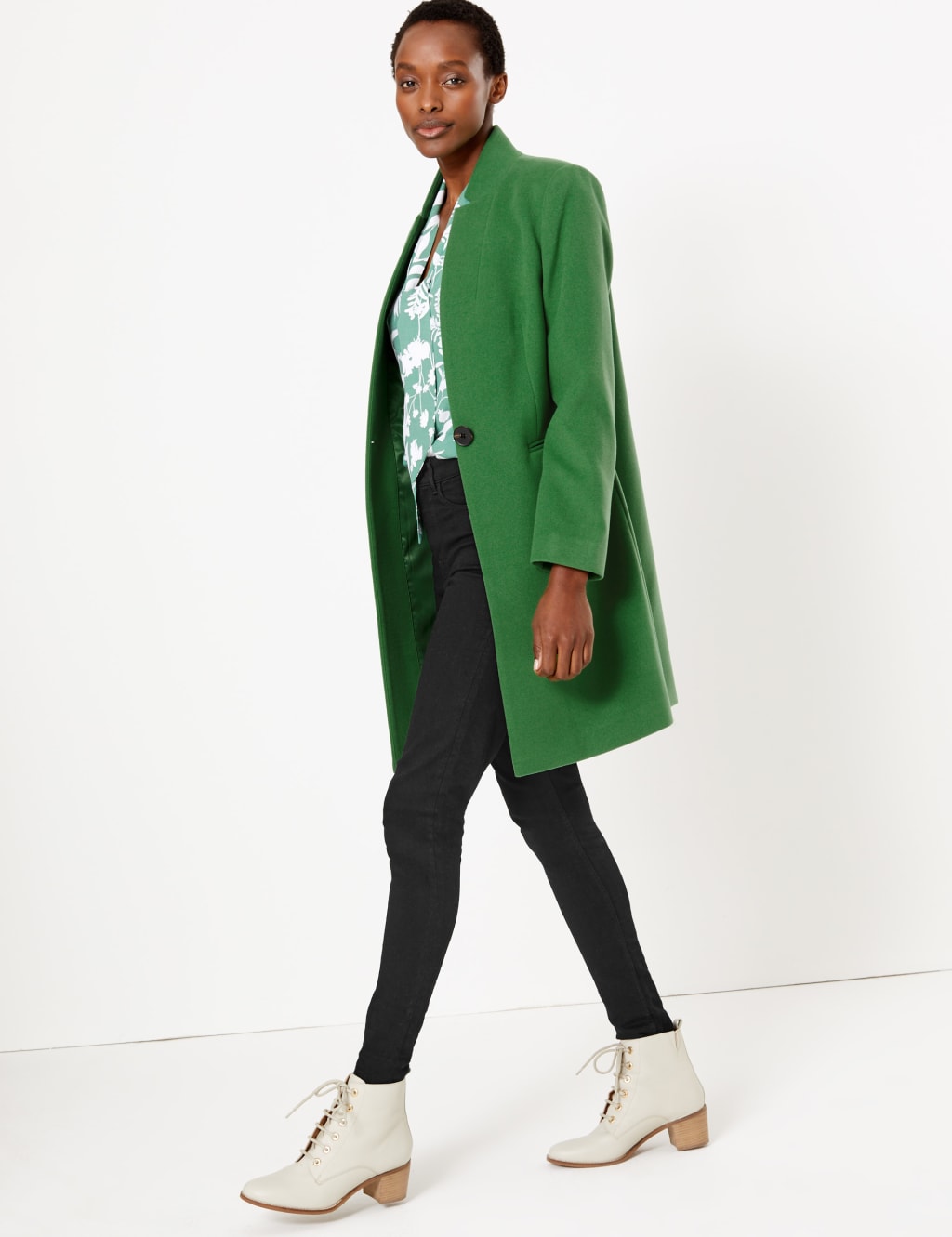 Notch Neck City Coat | M&S Collection | M&S