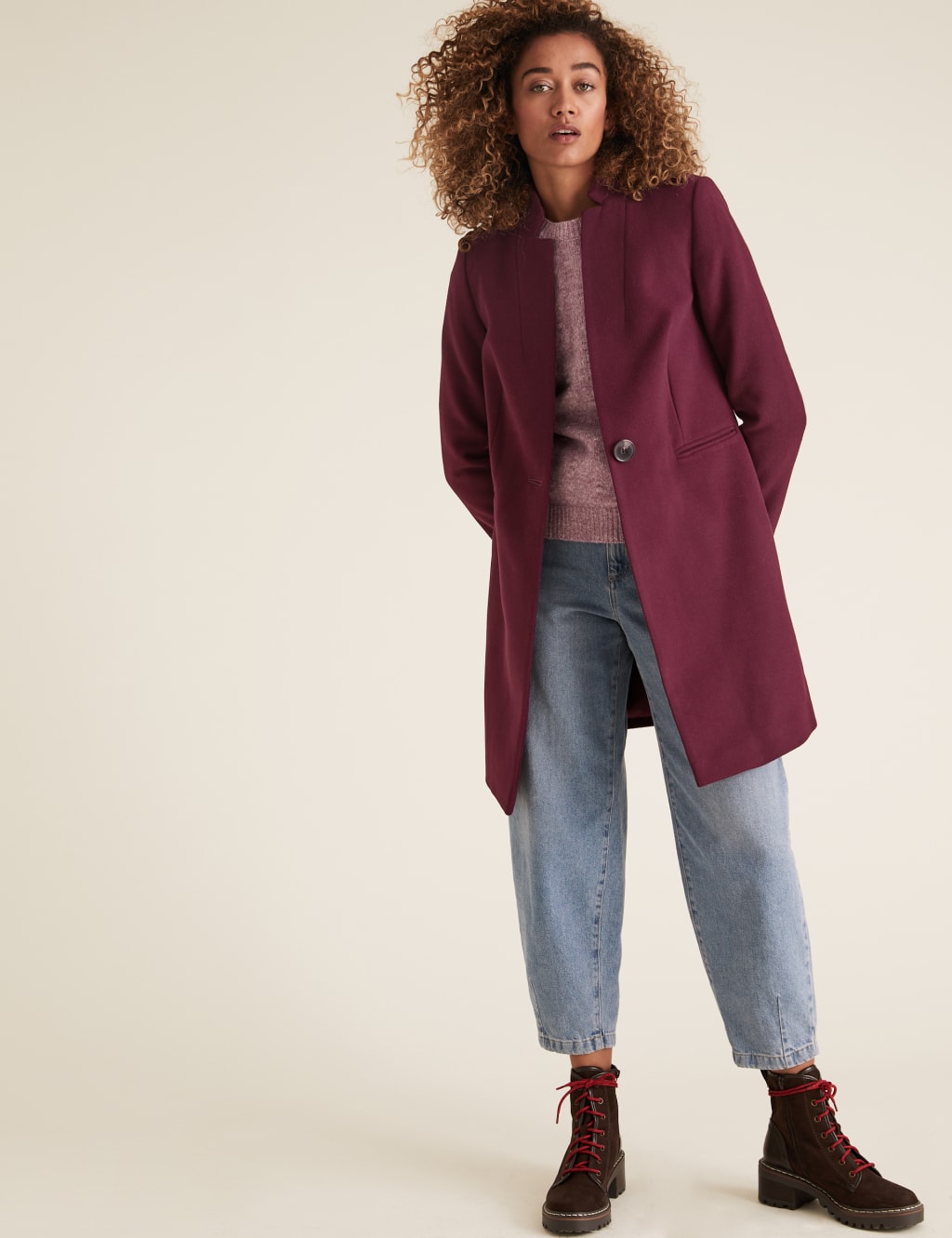 Notch Neck Coat | M&S Collection | M&S