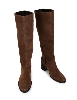 Leather Plain Standard Fit High Boots