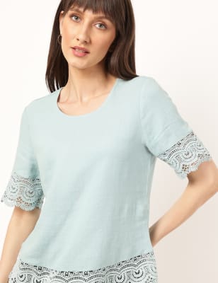 Lace Short Sleeve Blouse