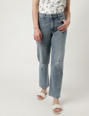 Solid Boyfriend Fit Jeans