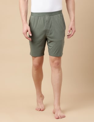 Cotton Blend Solid Shorts