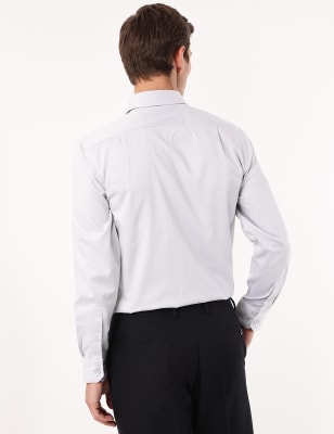 Pure Cotton Geometric Spread Collar Shirt