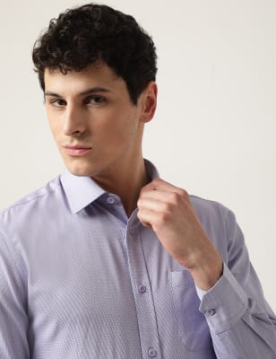 Pure Cotton Textured Classic Collar Shirt