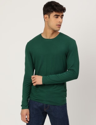 Modal Mix Plain Crew Neck T-shirt