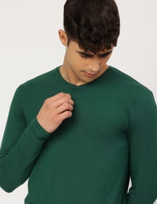 Modal Mix Plain Crew Neck T-shirt