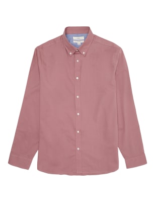 Pure Cotton Plain Button Down Shirt